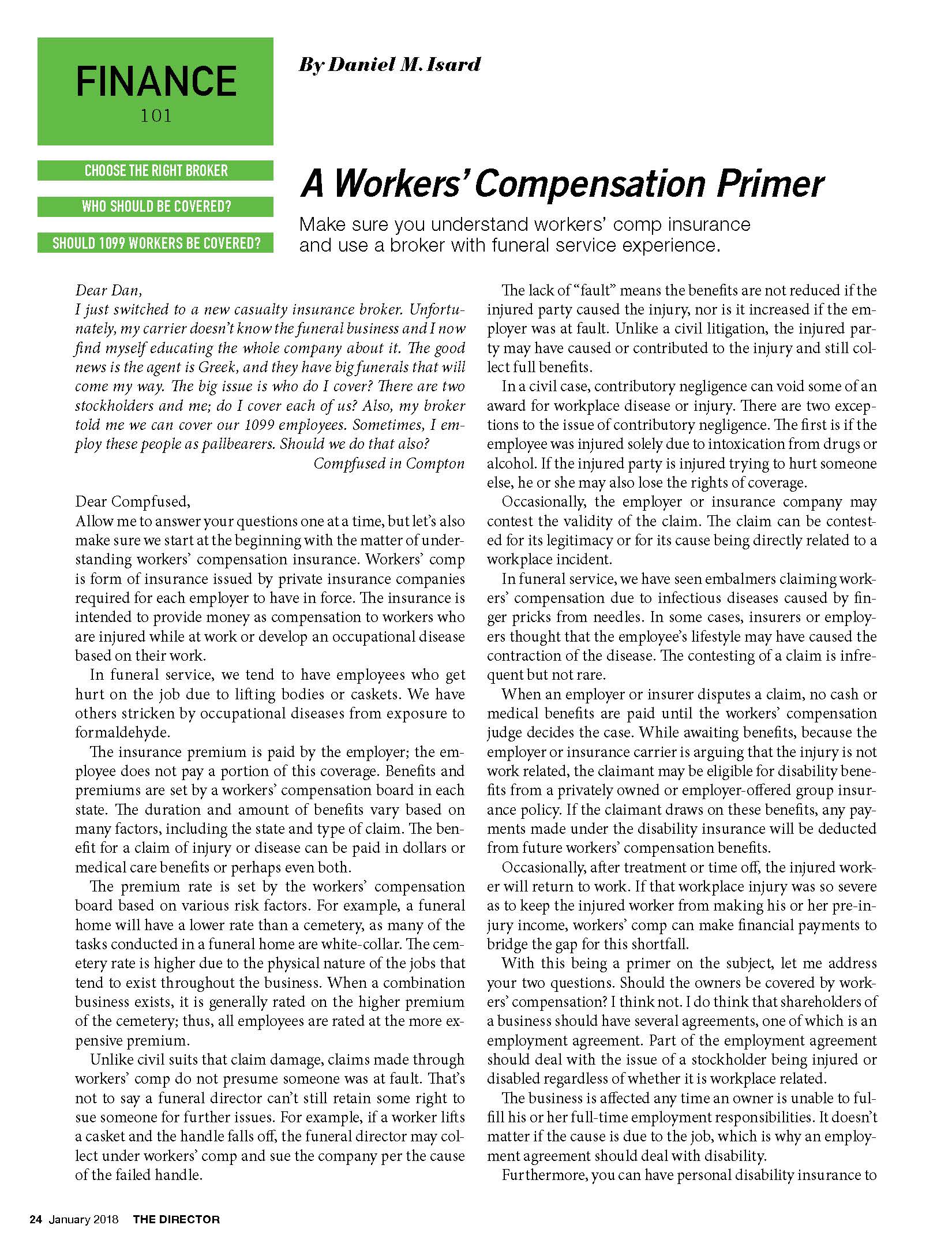 A Workers’ Compensation Primer | Funeral Home Consulting